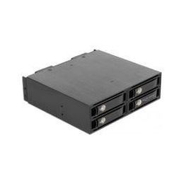 Delock 5.25" Wechselrahmen f&uuml;r 4 x 2.5" U.2 NVMe SSD, Einbaurahmen schwarz, mit abschlie&szlig;baren Trays
