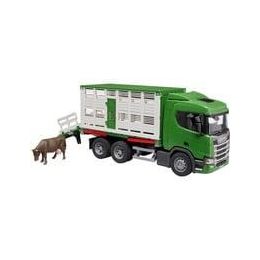 Bruder Scania Super 560R Tiertransport-LKW, Modellfahrzeug inkl. 1 Rind Serie: Landwirtschaft Maßstab: 1:16 Altersangabe: ab 4 Jahren