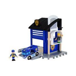 Brio World Polizeistation mit Einsatzfahrzeug, Spielgeb&auml;ude blau/schwarz
