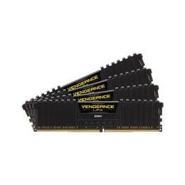 Corsair DIMM 64 GB DDR4-3200 (4x 16 GB) Quad-Kit, Arbeitsspeicher schwarz, CMK64GX4M4E3200C16, Vengeance LPX, INTEL XMP