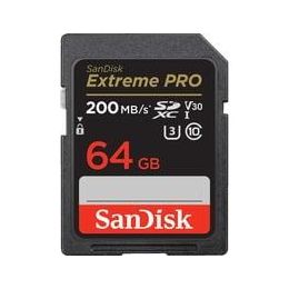 Sandisk Extreme PRO 64 GB SDXC, Speicherkarte schwarz, UHS-I U3, Class 10, V30