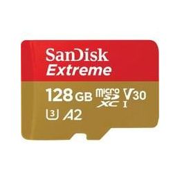 Sandisk Extreme 128 GB microSDXC, Speicherkarte UHS-I U3, Class 10, V30, A2