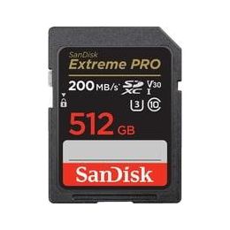 Sandisk Extreme PRO 512 GB SDXC, Speicherkarte schwarz, UHS-I U3, Class 10, V30
