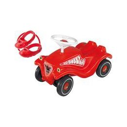 BIG Bobby-Car-Classic, Rutscher rot/schwarz, Fl&uuml;sterr&auml;der und Schuhschonern