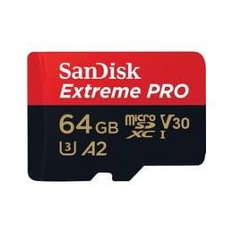 Sandisk Extreme PRO 64 GB microSDXC, Speicherkarte UHS-I U3, Class 10, V30, A2