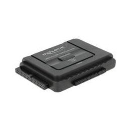 Delock USB 3.2 Gen 1 Konverter, USB-A Stecker > SATA 22P + IDE 40P + IDE 44P Buchse schwarz, mit Backup Funktion