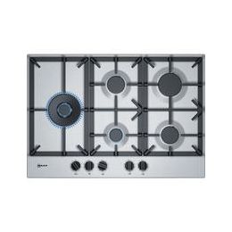 Neff T27DS79N0, Autarkes Kochfeld edelstahl/schwarz, 75 cm Montageart: Einbaugerät/ Integrierbar Kochzonen: 5x Gas Leistungsstufen: 9 Stufen