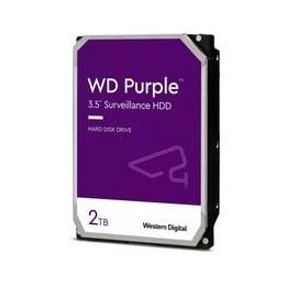 Western Digital Purple 2 TB, Festplatte SATA 6 Gb/s, 3,5" Kapazität: 2 TB ms/Cache/U: -/64 MB/5.400 U/min Datentransferrate: Lesen: 180 MB/s