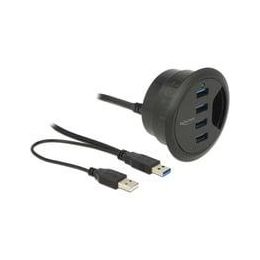 Delock Tisch-Hub 4x USB 3.0 60mm, USB-Hub