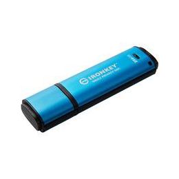 Kingston IronKey Vault Privacy 50 256 GB, USB-Stick hellblau/schwarz, USB-C 3.2 Gen 1