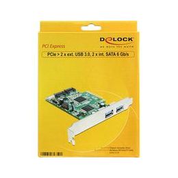 Delock PCI Express Karte > 2x USB 3.0, 2x SATA, Controller