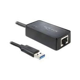 Delock USB3.0 Adapter auf Gigabit-LAN, LAN-Adapter schwarz