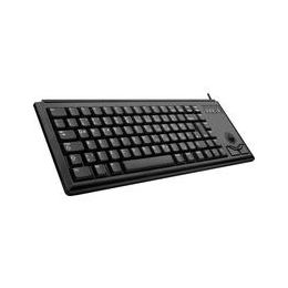 Cherry Slim Line G84-4400, Tastatur schwarz, US-Layout, integr. Trackball