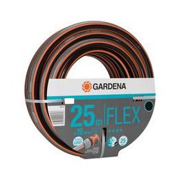 Gardena Comfort FLEX Schlauch 19mm (3/4") schwarz/orange, 25 Meter Schlauchlänge: 25 Meter Durchmesser: 19 mm Wagen/-Halter: Ohne Verwendungszweck: Zum Bewässern von mittelgroßen Gärten