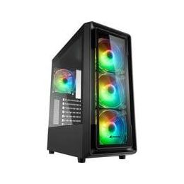 Sharkoon TK4 RGB, Tower-Geh&auml;use schwarz, Geh&auml;rtetes Glas