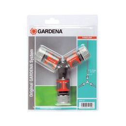 Gardena Abzweig-Satz f&uuml;r 13mm (1/2")- und 15mm (5/8")-Schl&auml;uche, Schlauchst&uuml;ck grau/orange, 4-teilig