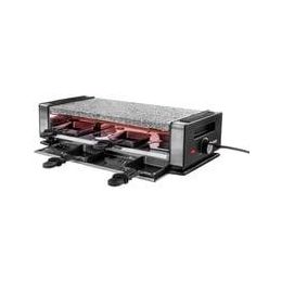 Unold Elektro Delice Basic 48760, Raclette schwarz/edelstahl Leistung: 1.200 Watt Grillplatte: Naturgrillstein, Wende Guss-Platte Raclette-Pfännchen: 8 Reinigung: Antihaftbeschichtung, Grill-/Heizplatte abnehmbar