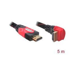 Delock High Speed Kabel HDMI A (Stecker) > HDMI A (Stecker, gewinkelt) 4K schwarz, 5 Meter
