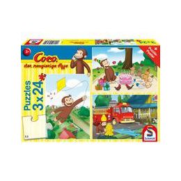 Schmidt Spiele Coco der neugierige Affe: Spaß mit Coco, Puzzle 3x 24 Teile Teile: 72 (3x 24) Altersangabe: ab 36 Monaten