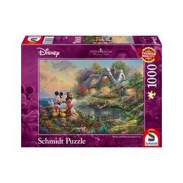 Schmidt Spiele Thomas Kinkade: Painter of Light - Disney, Sweethearts Mickey & Minnie, Puzzle 1000 Teile