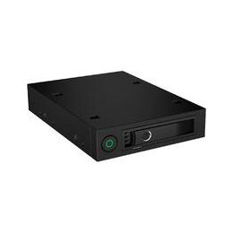 ICY BOX IB-2212U2, Wechselrahmen schwarz Typ: Laufwerksrahmen Einbaubare Laufwerke: 2,5" intern, U.2 Benötigte Einbauschächte: 3,5" extern Geeignet für: 1x 2,5" U.2 NVMe SSD oder SATA/SAS HDD/SSD (bis 15 mm)