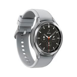 Samsung Galaxy Watch4 Classic, Smartwatch silber, 46 mm, LTE Display: 3,46 cm (1,4 Zoll) Kommunikation: Bluetooth 5.0, NFC, WLAN 802.11 b, WLAN 802.11 a, WLAN 802.11 g, WLAN 802.11 n Touchscreen: mit Touchscreen
