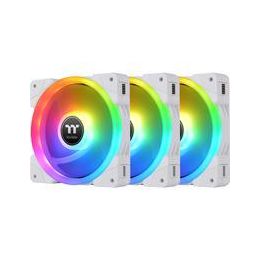 Thermaltake SWAFAN EX12 RGB PC Cooling Fan White TT Premium Edition, Geh&auml;usel&uuml;fter wei&szlig;, 3er Pack, inkl. Controller, 120 mm