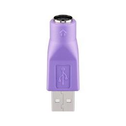 goobay USB 2.0 Adapter, USB-A Stecker > PS/2 Buchse violett, f&uuml;r Kombo Tastatur
