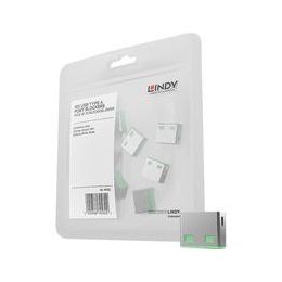 Lindy USB Port Schloss (10 St&uuml;ck) ohne Schl&uuml;ssel, Diebstahlschutz gr&uuml;n, Code: Gr&uuml;n