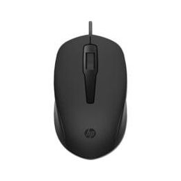 HP 150 Wired Mouse, Maus schwarz Anschlussart: USB-Kabel Sensor: optisch Auflösung: 1600 dpi