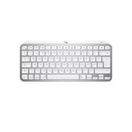 Logitech MX Keys Mini für Mac, Tastatur hellgrau/weiß, DE-Layout, Metallgehäuse, kompatibel mit Apple macOS, iPad OS Layout: Deutsch Verbindung: Funk Beleuchtung: weiß