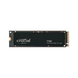 CRUCIAL T700 2 TB, SSD schwarz, PCIe 5.0 x4, NVMe 2.0, M.2 2280 Kapazität: 2 TB Datentransferrate: Lesen: 12.400 MB/s, Schreiben: 11.800 MB/s