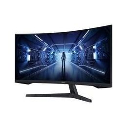 Samsung Odyssey G5 C34G55TWWP, Gaming-Monitor 86 cm (34 Zoll), schwarz, UWQHD, VA, AMD Free-Sync, Curved, 165Hz Panel Sichtbares Bild: 86 cm (34 Zoll) Auflösung: 3440 x 1440 Pixel Reaktionszeit: 1 ms (MPRT) Format: 21:9