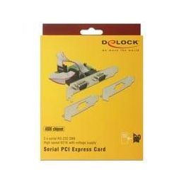 Delock PCI Express Karte > 2 x Seriell RS-232 High Speed 921K, Schnittstellenkarte mit Spannungsversorgung
