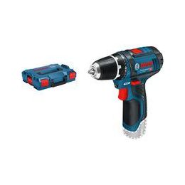 Bosch Akku-Bohrschrauber GSR 12V-15 Professional solo, 12Volt blau/schwarz, ohne Akku und Ladeger&auml;t, L-BOXX