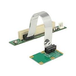 Delock Riser Karte Mini PCI Express > 1 x PCI, Riser Card mit flexiblem Kabel 13 cm links gerichtet