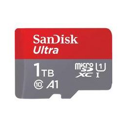 Sandisk Ultra 1 TB microSDXC, Speicherkarte grau/rot, UHS-I U1, Class 10, A1 Kapazität: 1 TB Geschwindigkeit: Lesen: max. 150 MB/s Speichertyp: microSDXC Bus-Schnittstelle: UHS-I, High Speed