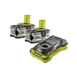 Ryobi 18 V Akku-Starterset RC18150-250 grün/schwarz, Ladegerät + 2x Akku Enthaltene Akkus: 2x 5 Ah