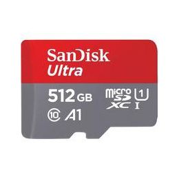 Sandisk Ultra 512 GB microSDXC, Speicherkarte grau/rot, UHS-I U1, Class 10, A1