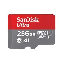 Sandisk Ultra 256 GB microSDXC, Speicherkarte grau/rot, UHS-I U1, Class 10, A1