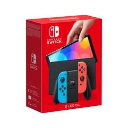 Nintendo Switch (OLED-Modell), Spielkonsole neon-rot/neon-blau Datenspeicher: 64 GB Display: 7" (17,8 cm) OLED-Multi-Touch-Screen, 1280 x 720 Pixel