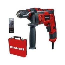 Einhell Schlagbohrmaschine TC-ID 720/1 E Kit rot/schwarz, 720 Watt Leistung/Spannung: 720 Watt Drehzahl max.: 2.700 U/min Werkzeugaufnahme: Schnellspann-Bohrfutter