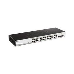 DLink DGS-1210-24/E, Switch silber/schwarz, 4 Gigabit-Combo-Ports Gerätetyp: Switch LAN: 10/100/1000 MBit/s, Auto-MDI/MDIX Anschlüsse: 24x RJ-45 (LAN) gesamt
