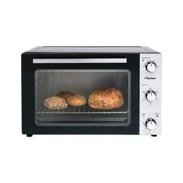 Bestron Grill-Backofen AOV55, Mini-Backofen silber/schwarz Leistung: 2.000 Watt Garraum: 55 Liter Heizart: Oberhitze, Umluft, Unterhitze Einschub-Ebenen: 230 °C