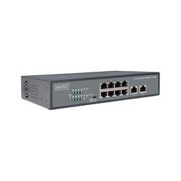 Digitus 8-Port Fast Etherent PoE-Switch + 2 Uplinks schwarz