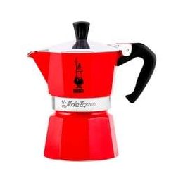 Bialetti Moka Express, Espressomaschine rot, 3 Tassen Kapazität: 3 Tassen/0,13 Liter