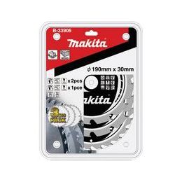 Makita Kreiss&auml;geblatt-Satz MAKFORCE B-33906, &Oslash; 190mm, 12Z / 24Z 3-teilig, Bohrung 30mm