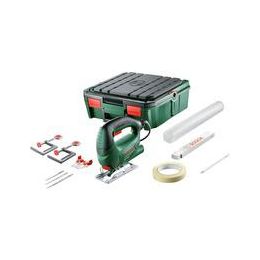 Bosch Stichsäge PST 700 ReadyToSaw grün/schwarz, Systembox, 500 Watt Leistung/Spannung: 500 Watt Hubhöhe: 20 mm Verwendungszweck: Zum Sägen von Ausschnitten und geschwungenen Formen