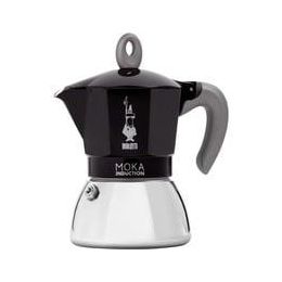 Bialetti Moka Induction, Espressomaschine schwarz/silber, 2 Tassen Kapazität: 2 Tassen/0,09 Liter