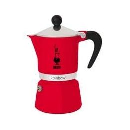 Bialetti Rainbow, Espressomaschine rot, 3 Tassen Kapazität: 3 Tassen/0,13 Liter